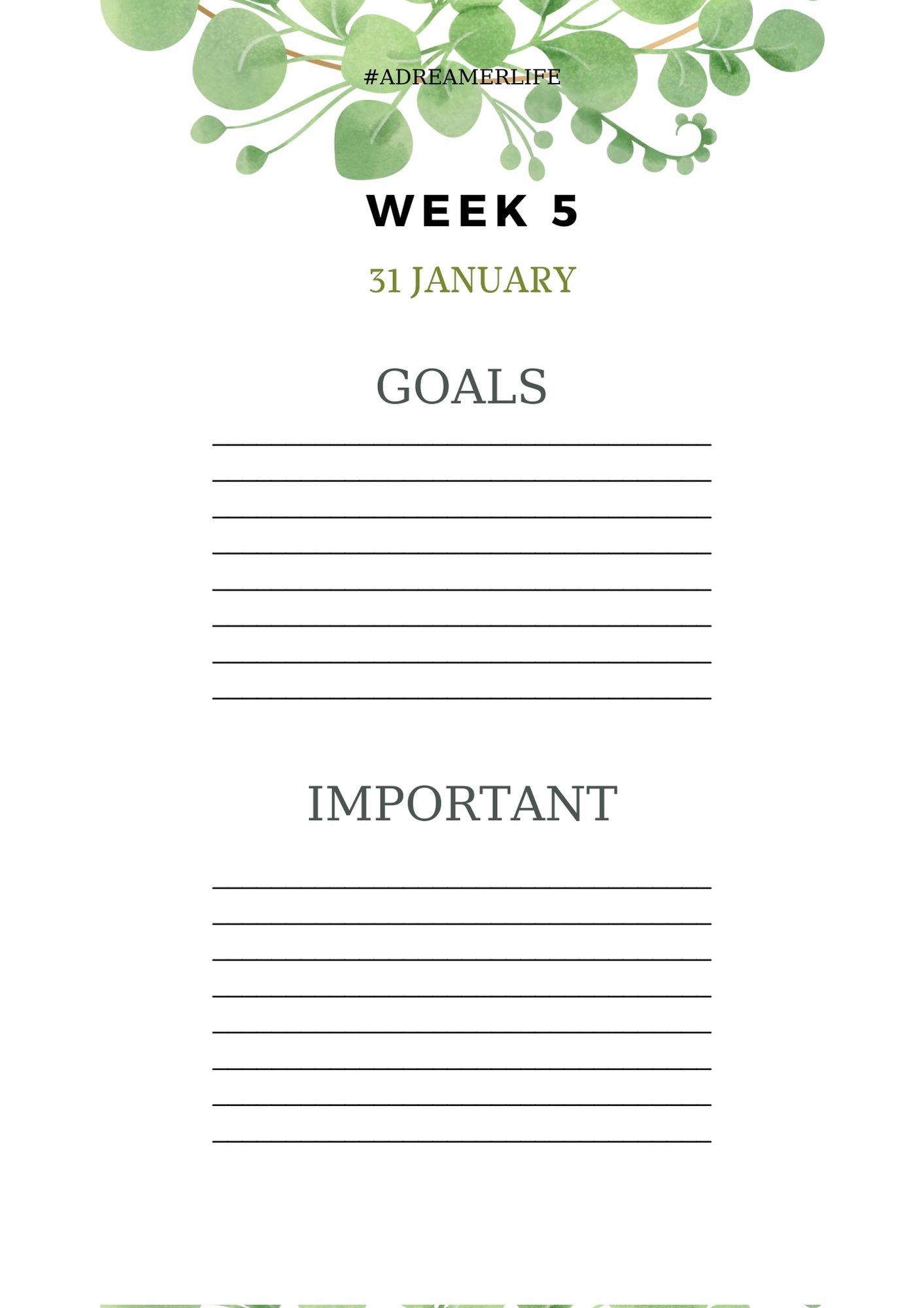 January printable – Dreamer