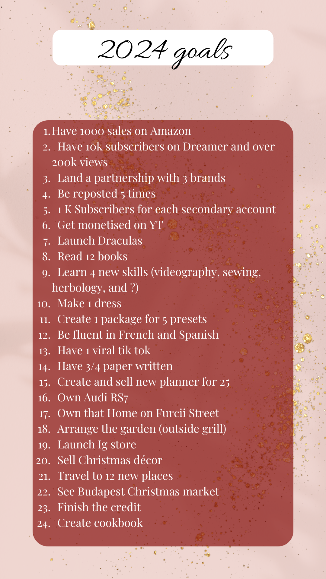 Hello 2024, Goals, hopes, and dreams for the New Year – Dreamer